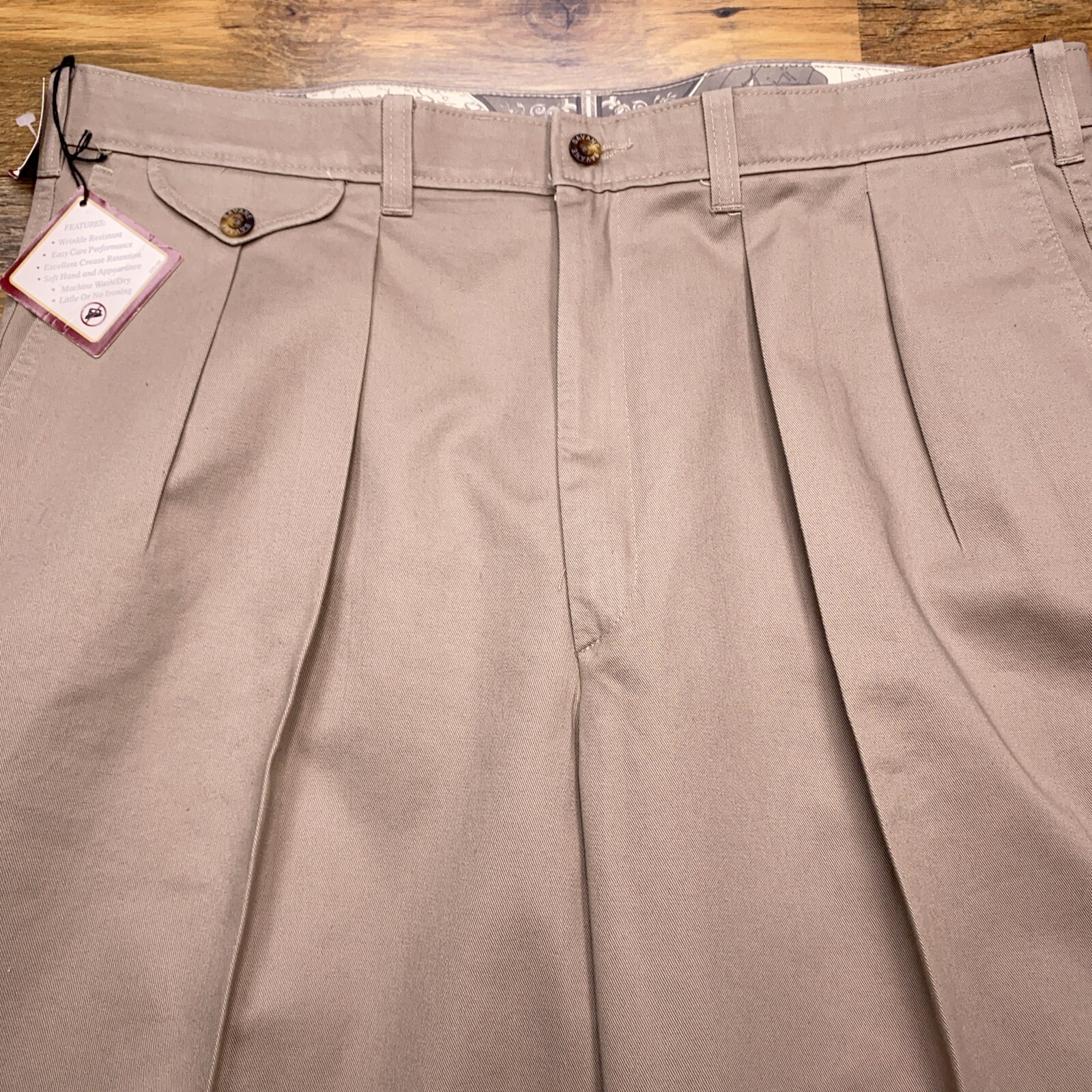 Savane Process 2000 Pants Mens 38x32 Brown Pleated Dress Cuffed Classic ...
