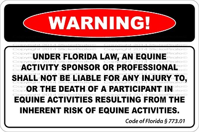 Metal Sign Warning Under Florida Law. 8” x 12” Aluminum NS 710 | eBay