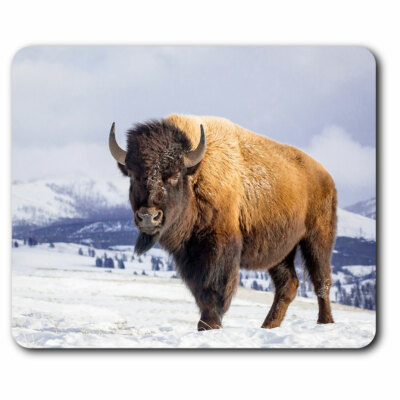 Computer Mouse Mat - Bison Yellowstone National Park Office Gift #21227 ...