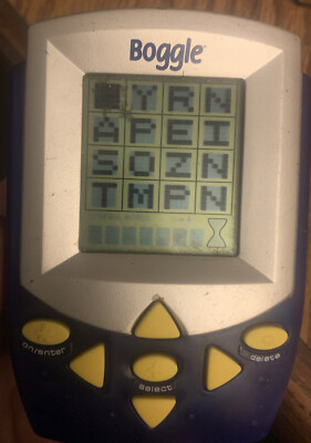 BOGGLE 2002 Handheld Electronic Game Hasbro Tested & Works Blue Very ...