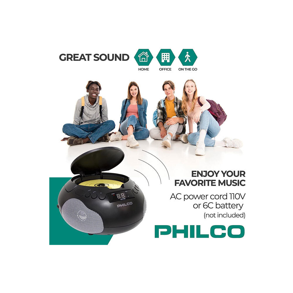 PHILCO PBB1005-BK Portable CD Player Boombox 850041387024 | eBay
