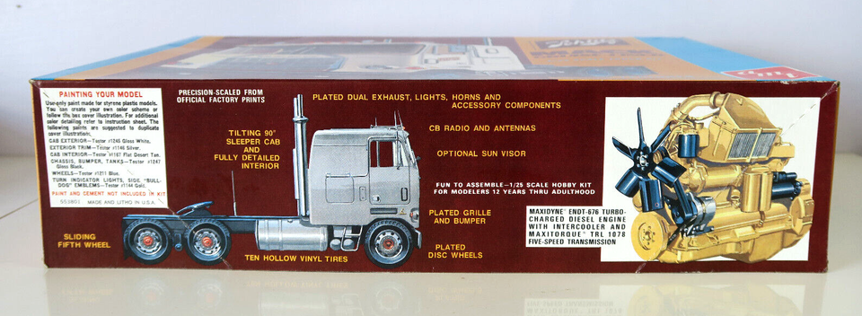 Mack Cruise Liner Schlitz - AMT 1:25 Scale Model Kit #T553 Open Box ...