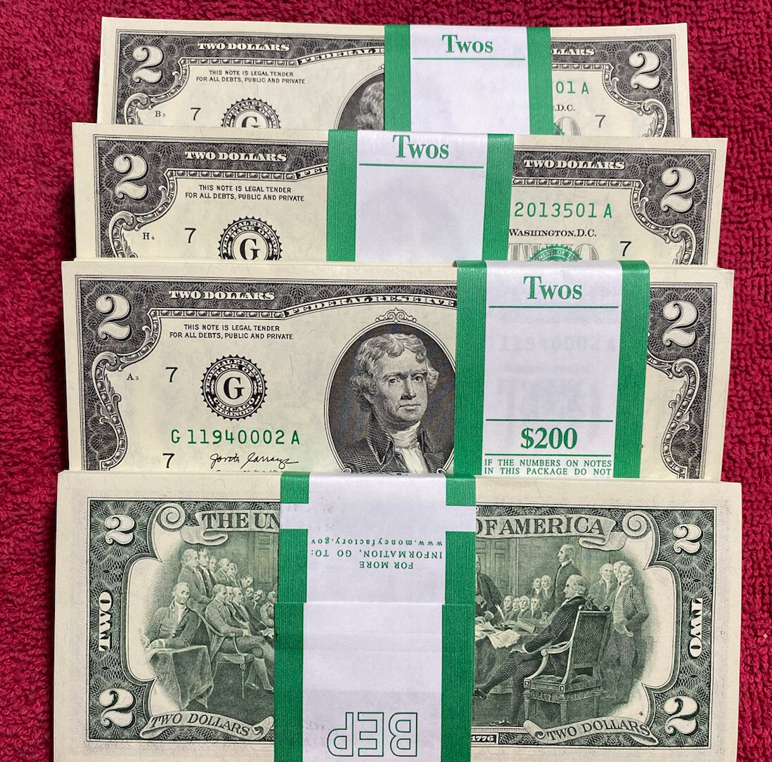 Lot of 5 NEW $2 Bills Consecutive Serial Numbers 2017A. - BARGIN! | eBay