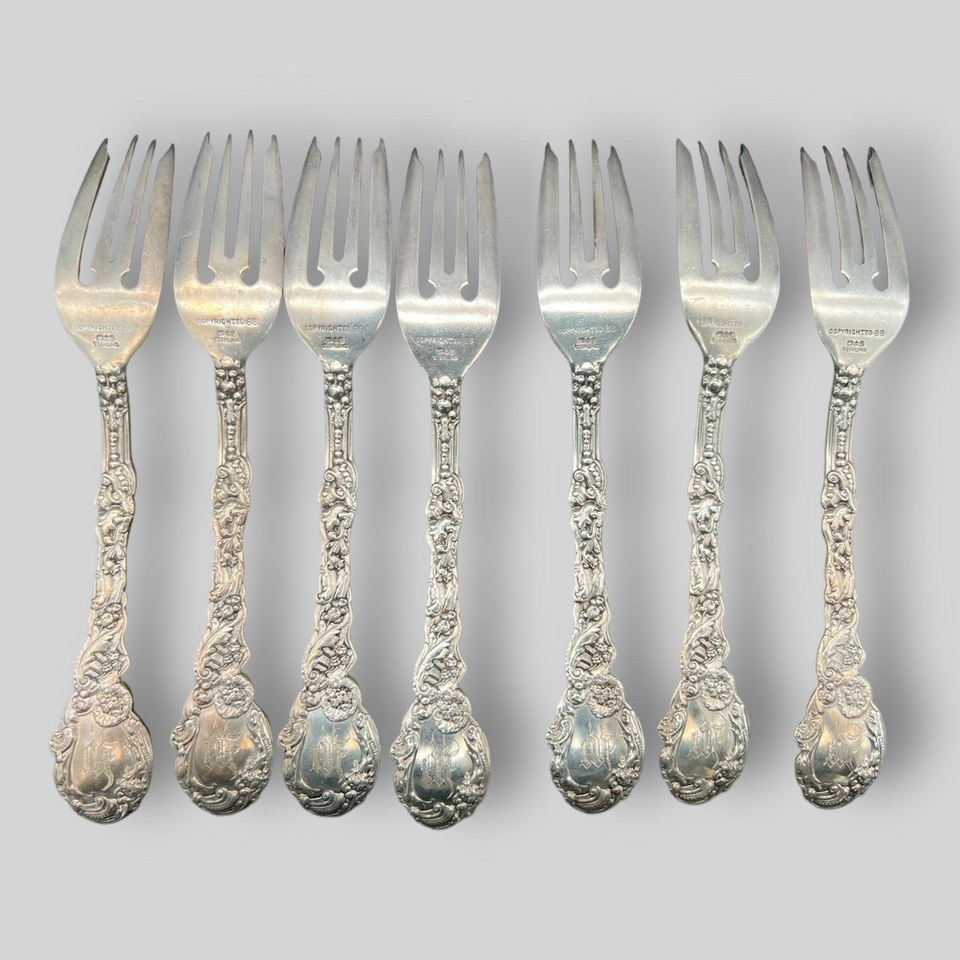1888 Lot Of 7 Sterling Silver Copyrighted Gorham Versailles Salad/Fish ...