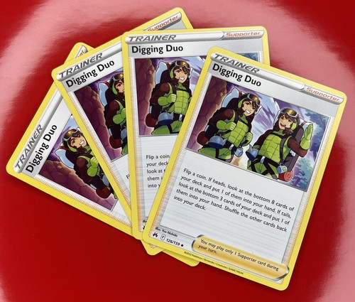 4X Pokémon TCG Digging Duo Crown Zenith 126/159 Regular Uncommon 2023 ...