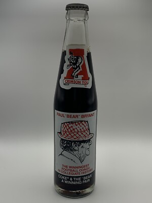 VTG Paul Bear Bryant Coke Coca Cola Bottle Alabama Football Mint ...