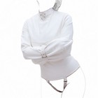 White Asylum Straight Jacket Costume S/M L/XL Body Harness Restraint ...