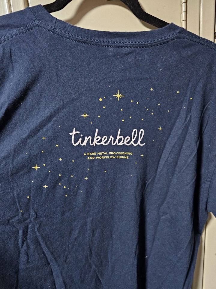 Tinkerbell Graphic Tee Shirt Size XL Workwear Blue Stars Galaxy | eBay