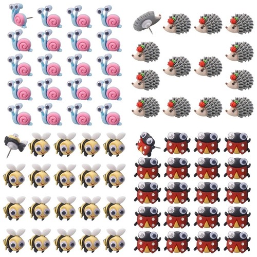 20-Pack Decorative Cute Animals Shape Thumb Tack Pushpins for Photo ...