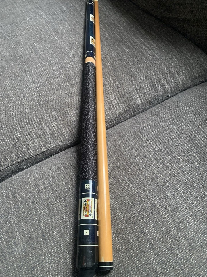 Old School Vintage Pool Cue With Cards On It . Looks Bad arsssss | eBay