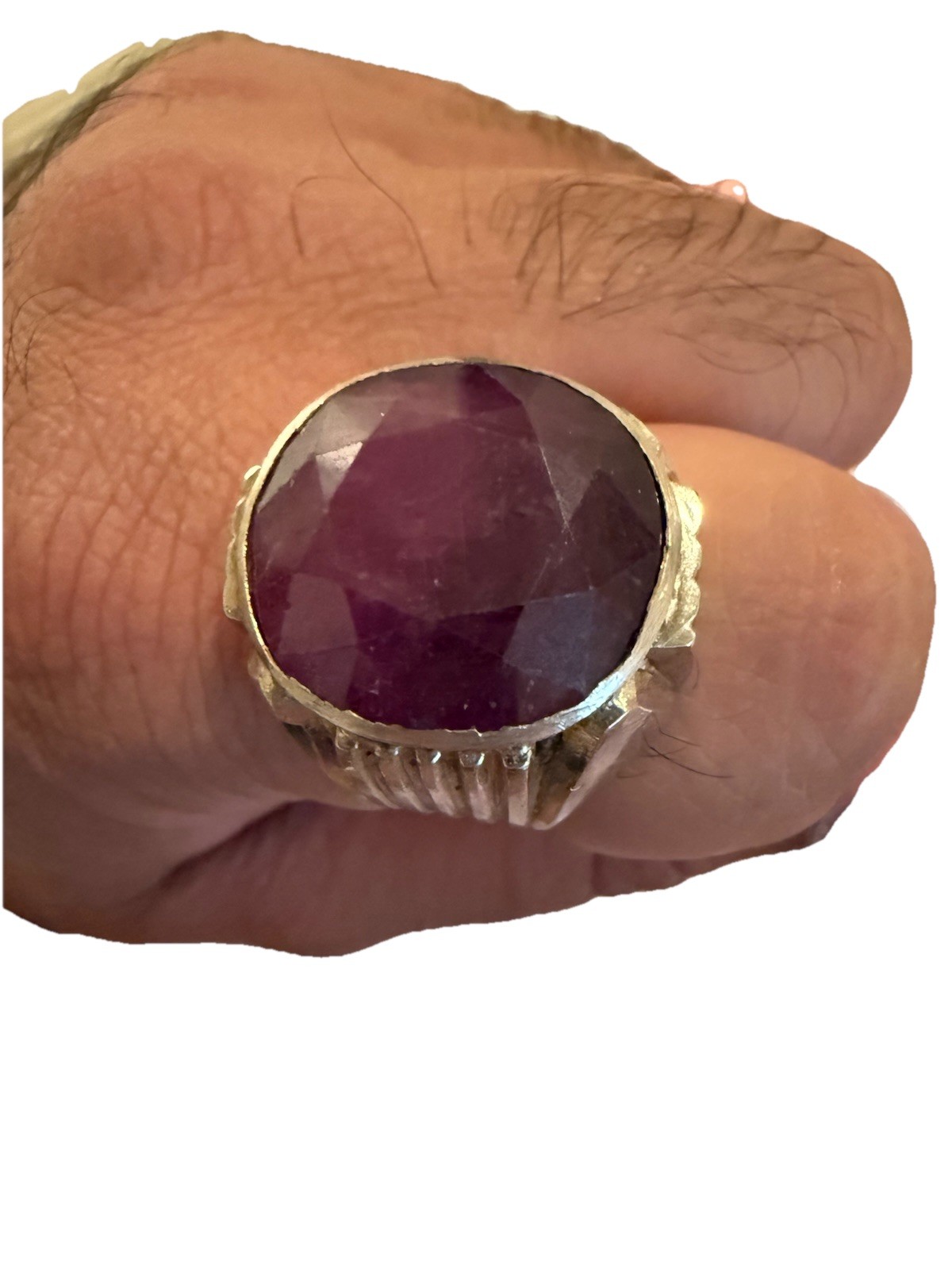 Mens Ruby Ring Size 10 1/2 - Gem