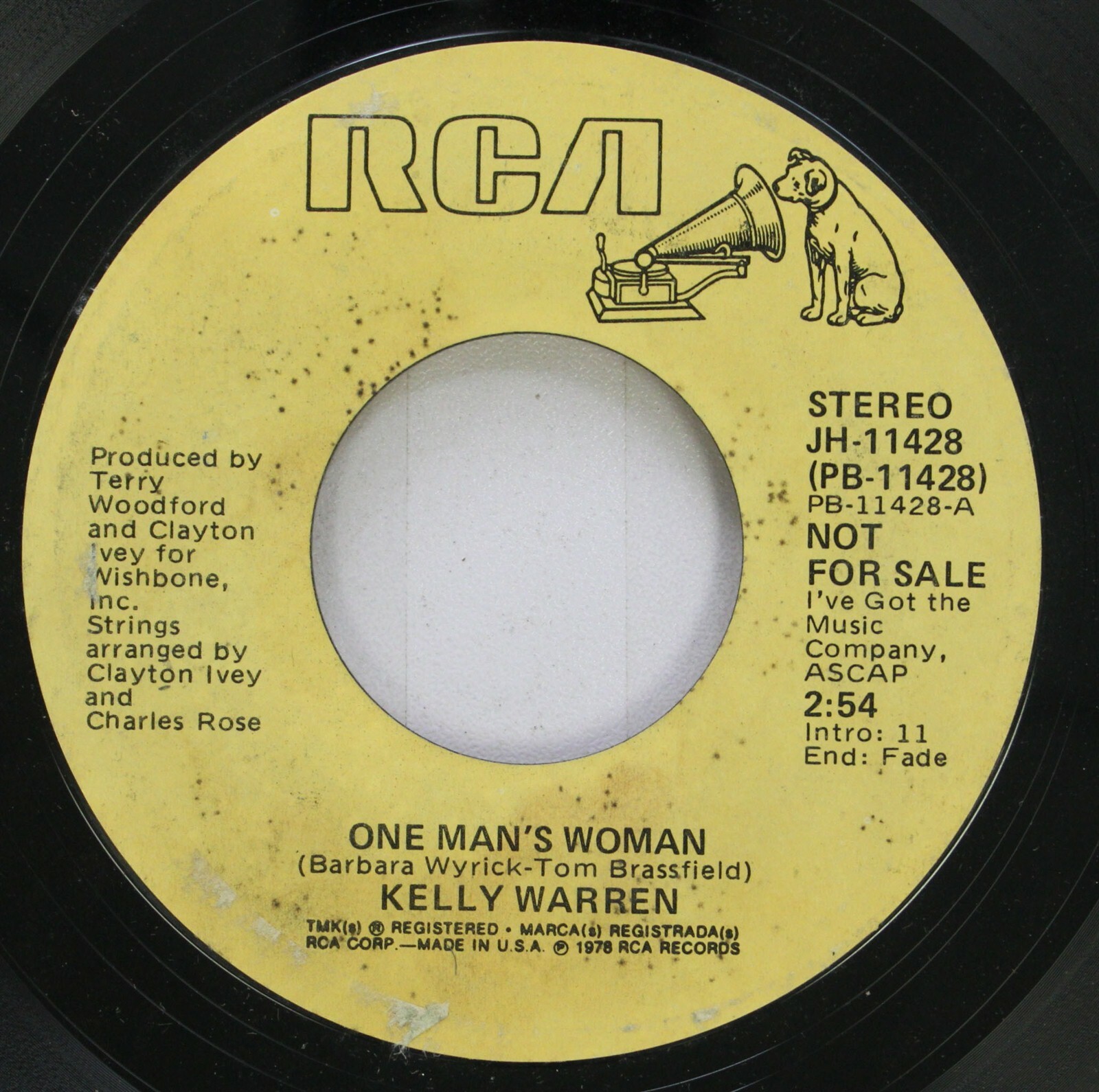 Rock Promo 45 Kelly Warren - One Man'S Woman / one man's woman On Rca ...
