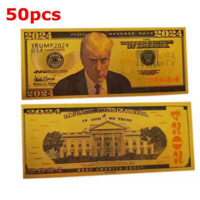 50PCS 2024 President Colorized Dollar Bill Gold Foil Banknote | eBay