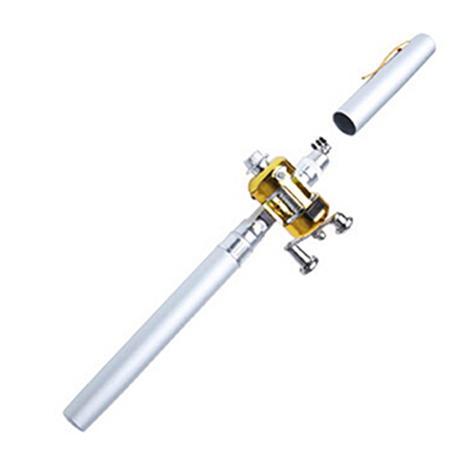 Mini Outdoor Pocket Fish Pen Shape Fishing Rod Aluminum Alloy Fishing ...