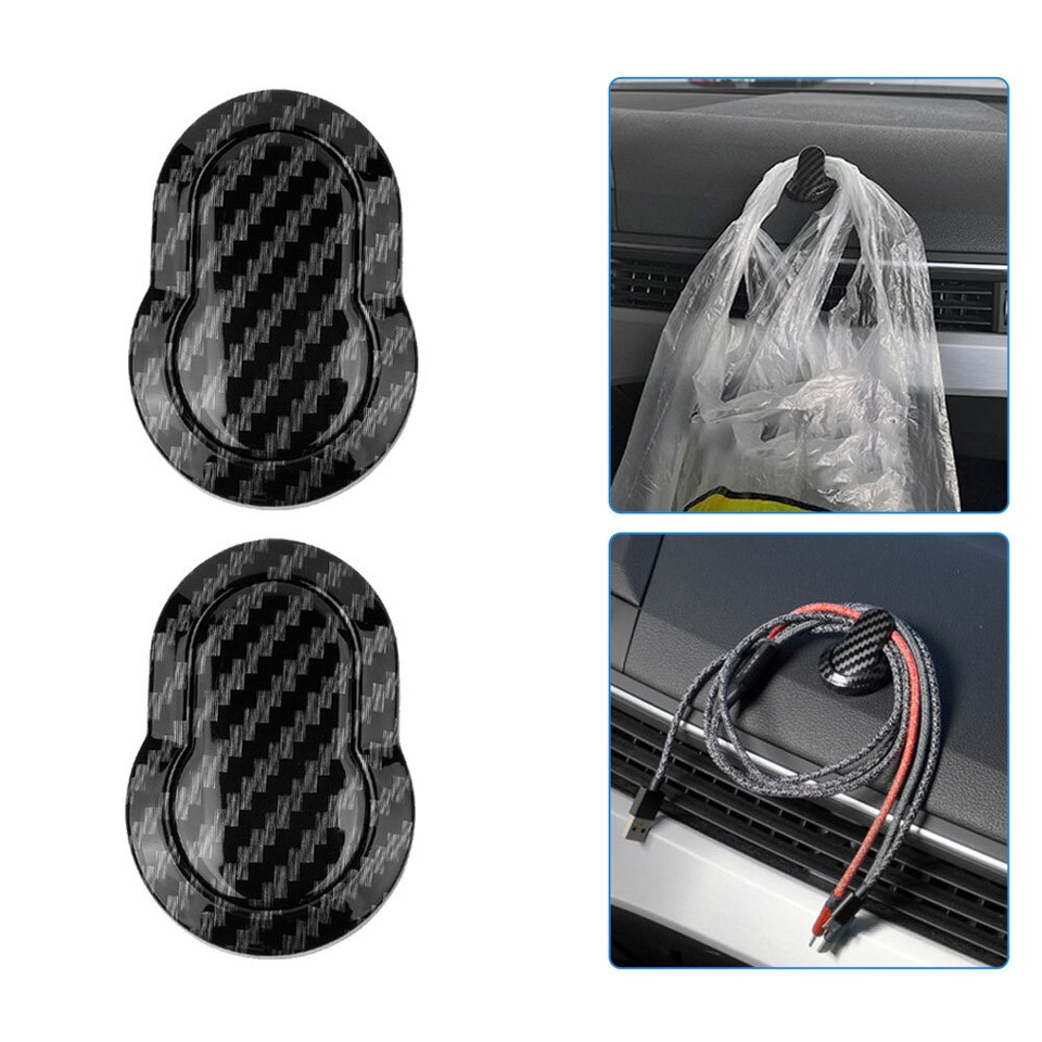 2pcs Carbon Fiber Hooks For Car Interior Dashboard Hook Holder Clips ...