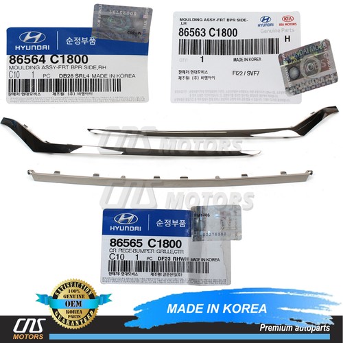 GENUINE Front Bumper Lower Moldings 3PCS for 2018 2019 Hyundai Sonata ...