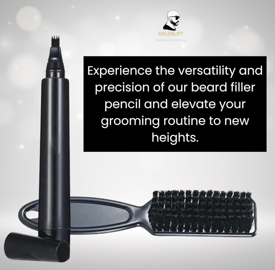 Beard Filler Pen kit Black Beard Pen with Brush Waterproof and Sweat ...