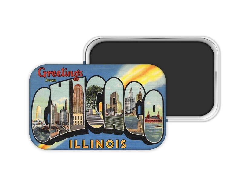 Chicago Large Letter Postcard Magnet, Refrigerator Magnet, Chicago ...