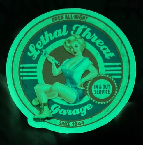 Hot Rod Pin Up Rat Fink Lethal Threat Glow In a The Dark Sticker Water ...