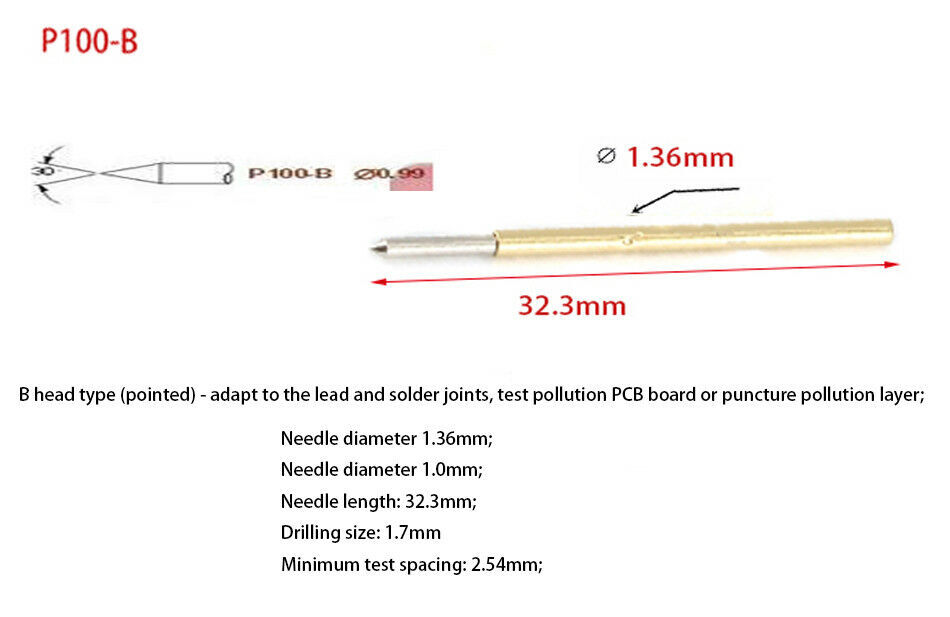 Dia 0.68mm-2.36mm Multiple Types Spring Test Probe Pogo Pin Receptacle ...