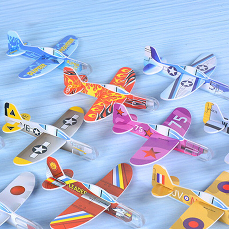 5PCS Mini DIY Hand Throw Flying Glider Planes Kids Game Toys Foam ...