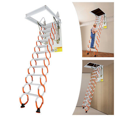 11 Steps Attic Ladder Pull Down Attic Stairs Folding Ladder Hidden ...