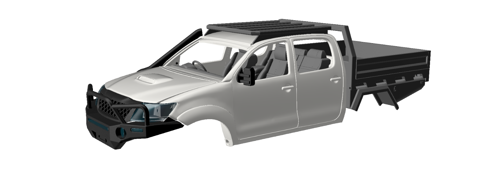 1:10 Scale N70 Hilux Dual Cab RC Crawler Body Shell 313mm wheelbase ...