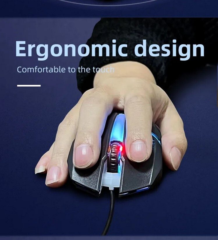 Gaming Mouse Wired USB 3 Button Ergonomic with LED 7 Backlit Colors PC ...