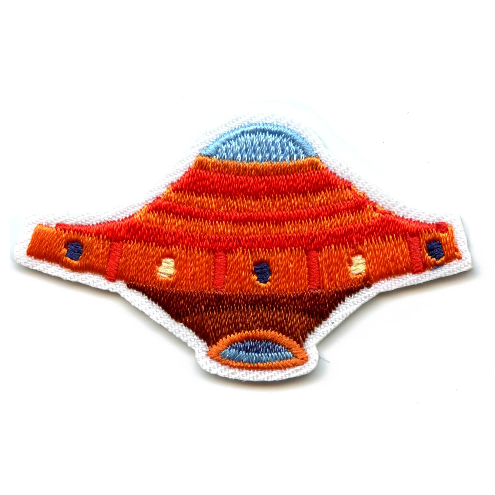 Small Orange UFO Alien Spaceship Embroidered Iron On Patch | eBay