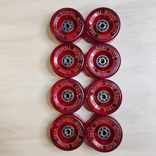 Vintage Powell Bones Elite 62mm 101A Red Wheels Set of 8 with Tool | eBay