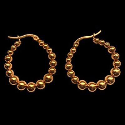 14k Gold-Plated Graduated Ball Hoops | eBay