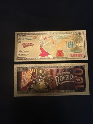 Who Framed Roger Rabbit $100 Gold Foil Bill – Roger Rabbit Collectible ...