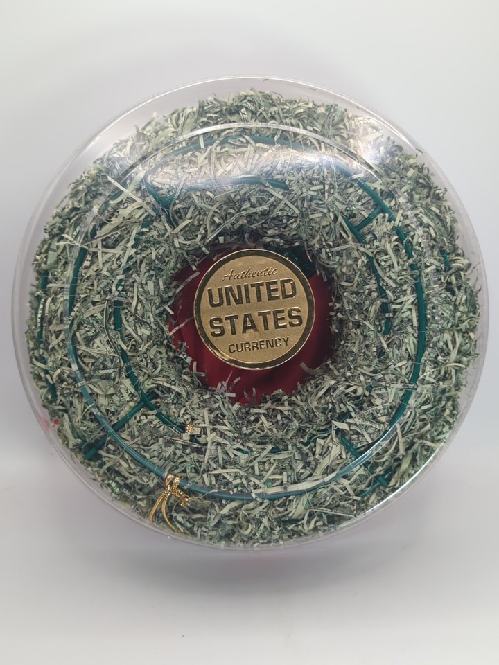 NEW The Money Wreath United States Currency Shredded Money Cash Holiday ...