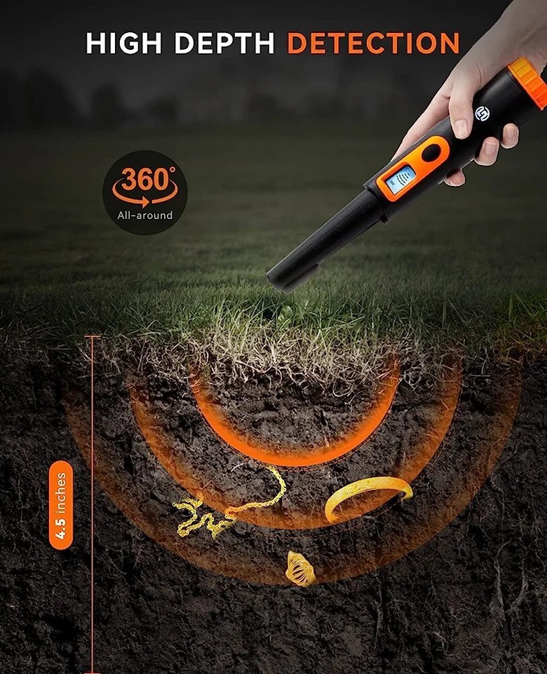 SUNPOW Metal Detector Pinpointer for Adults & Kids, Fully Waterproof ...