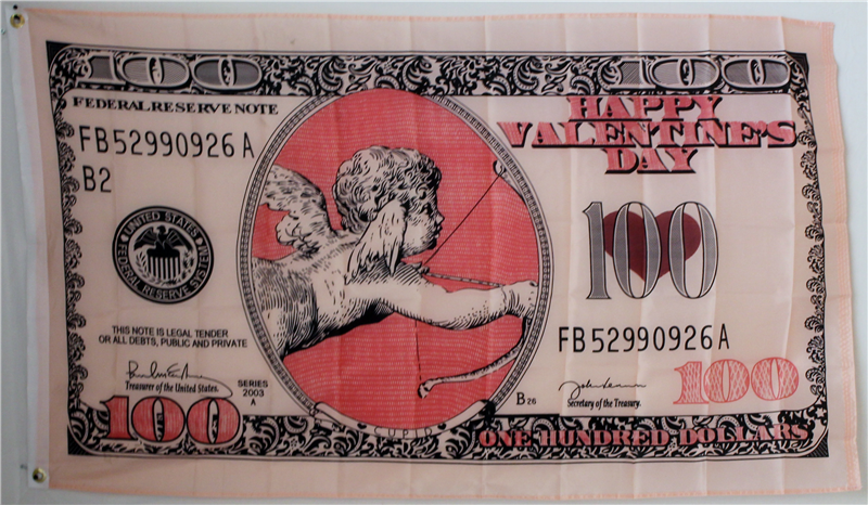 3x5 Cupid Money Valentine Happy Valentines Day Flag 3'x5' House Banner ...