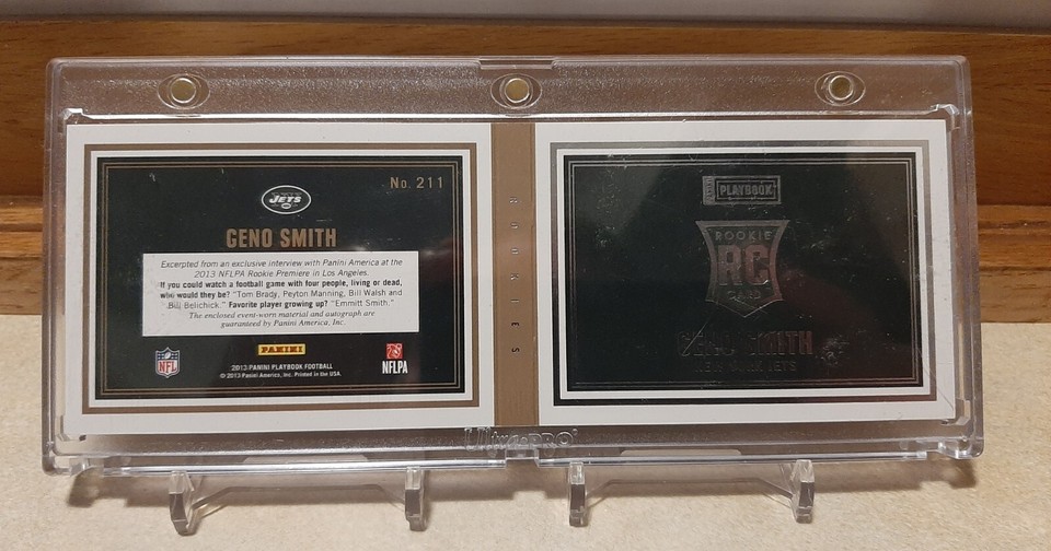 2013 PLAYBOOK BOOKLET AUTOGRAPH PATCH #211 - GENO SMITH RC #ED 151/271 ...