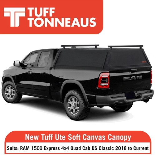 TUFF Ute Soft Canvas Canopy for RAM 1500 Express 6'4" QuadCab DS ...