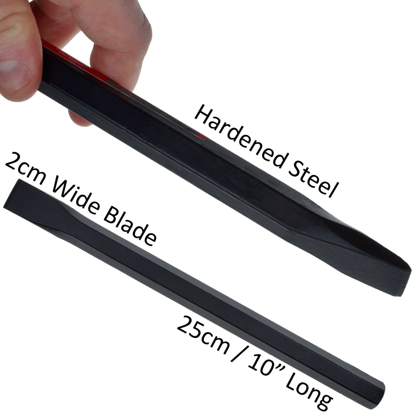 FLAT COLD CHISEL x 2 Single Piece Hardened Steel 10" Long x 3/4" Wide ...