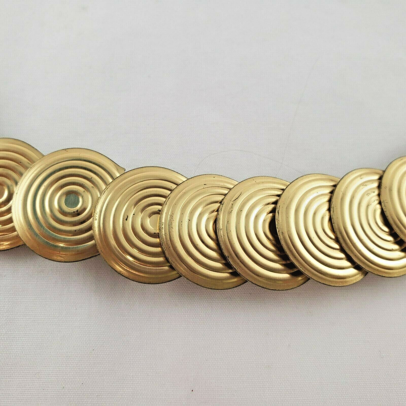 Vintage Belt Gold Metal Conchos Overlapping Disc Coin… - Gem