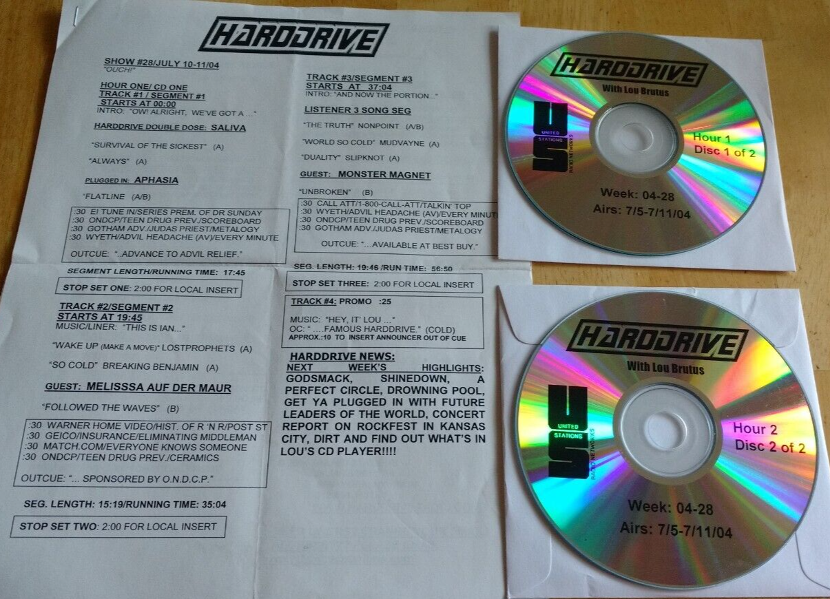 Saliva Nonpoint Alter Bridge HARDDRIVE w/Lou Brutus 2 cd radio show 7/11/04 | eBay