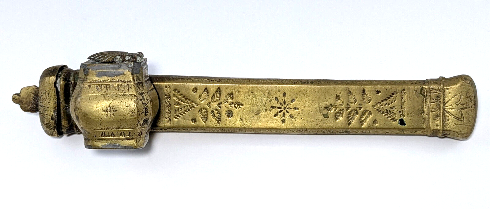 Antique Ottoman Turkish Traveling Scribe Brass Box Quill Pen Inkwell ...