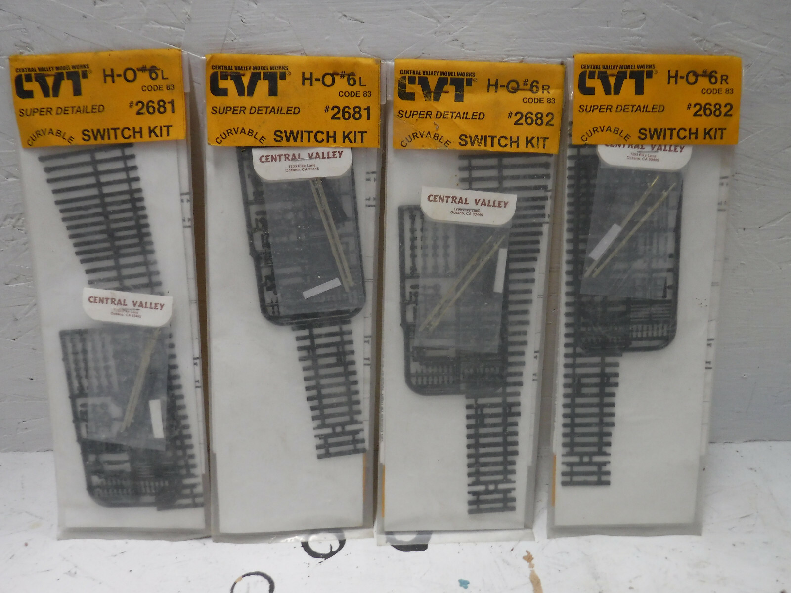 (2) HO scale Central Valley Curvable Code 83 Switch kit, #6L-New! | eBay