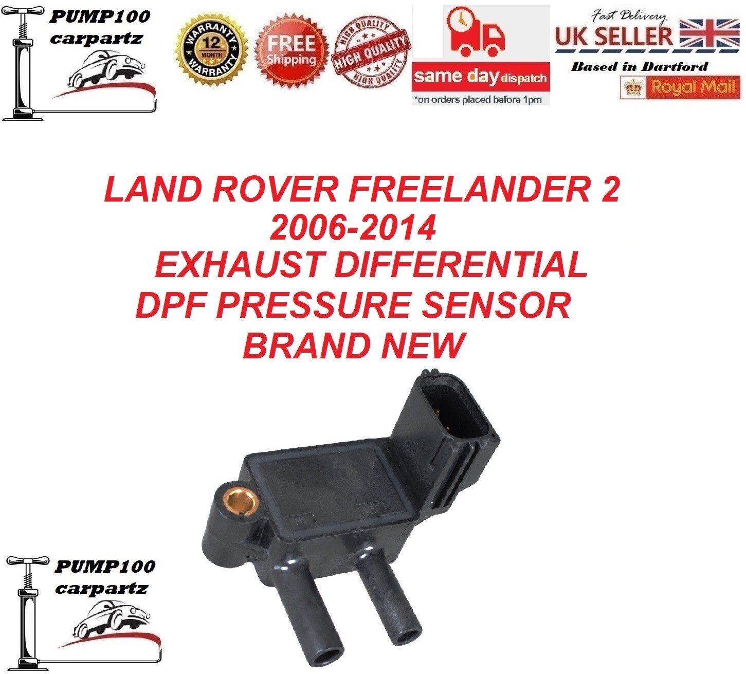FOR LAND ROVER FREELANDER 2 2006-2014 DPF EXHAUST DIFFERENTIAL PRESSURE ...
