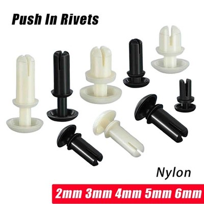 Nylon Rivet Push-In Plastic Rivet Fasteners For Hole Dia 2mm 2.5mm 3mm ...