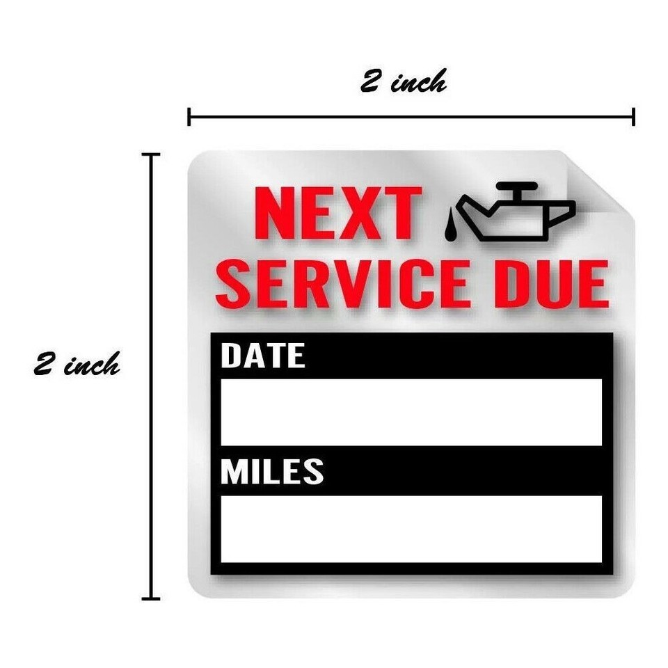 100pcs/Roll Oil Change Service Reminder Sticker Car Decal Stickers New ...