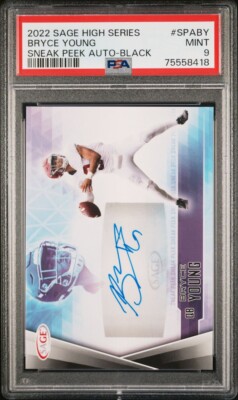 Bryce Young 2022 Sage High Series Sneak Peak Auto Black RC #SPABY PSA 9 ...