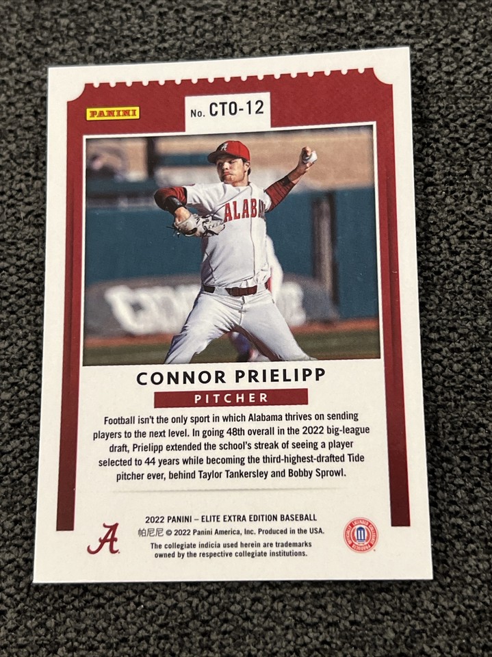 2022 Elite Extra Edition College Tickets Optic #12 Connor Prielipp ...