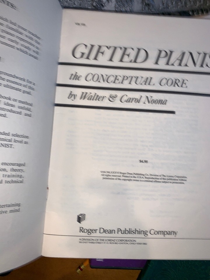 Gifted Pianist The Conceptual Core By Walter And Carol Noona | eBay