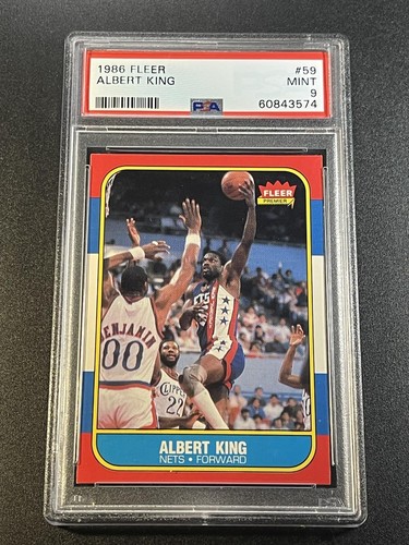 ALBERT KING 1986 86-87 FLEER #59 ROOKIE CARD RC PSA 9 NBA NEW JERSEY ...