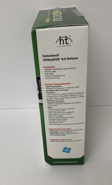 Honestech VHS to DVD 8.0 Deluxe for sale online | eBay